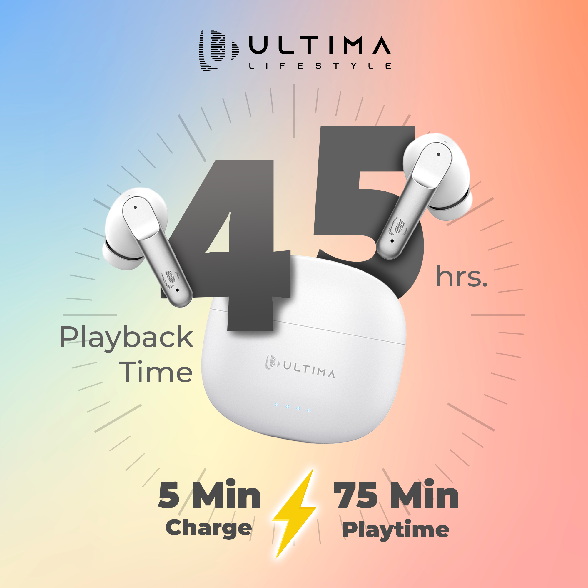 Ultima Atom 520 Pro Earbuds With 45Hrs Playtime| Game Mode(60ms)| Quad ...