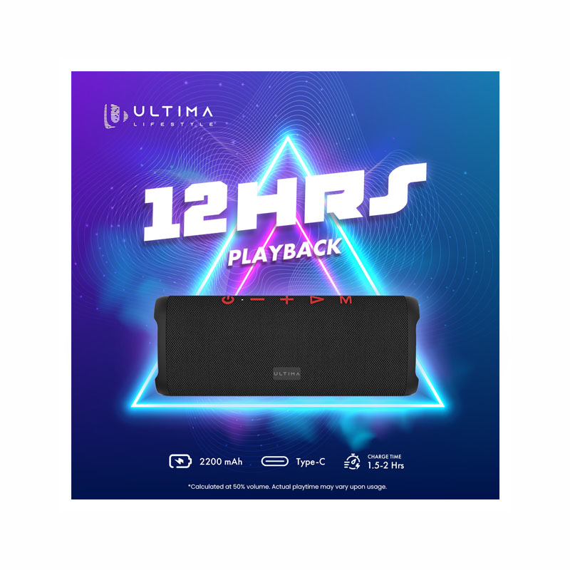 Ultima Rock 12W Bluetooth Speaker With 12Hrs Playtime | Powerful Bass ...