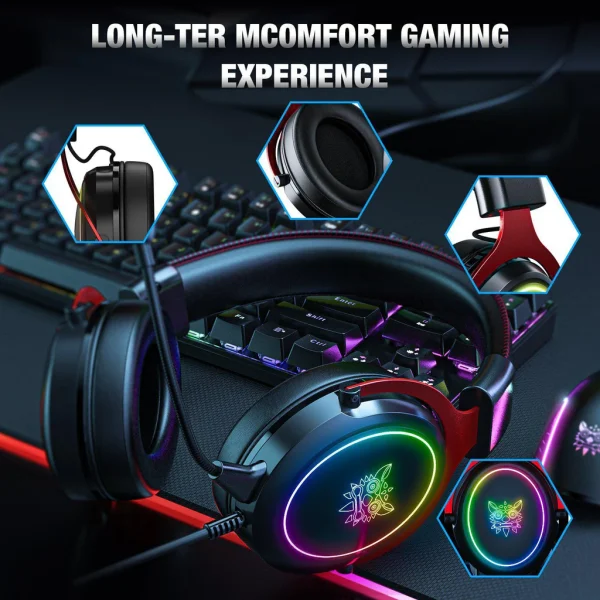 ONIKUMA X10 RGB Wired Gaming Headset with Detachable Mic - PS ...