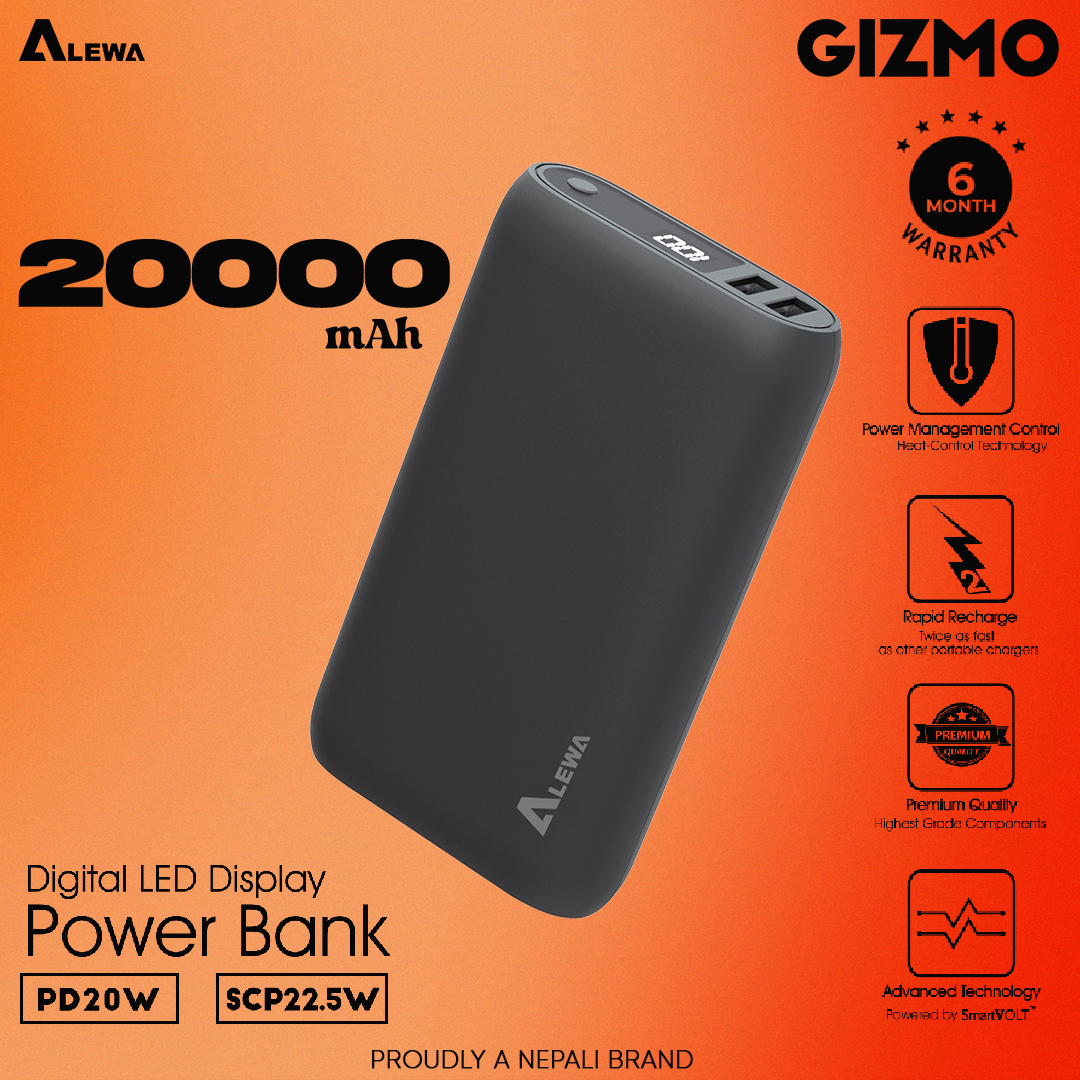 ALEWA GIZMO 20000mah Power Bank 22.5 Watt Fast Charging | Type C Input ...