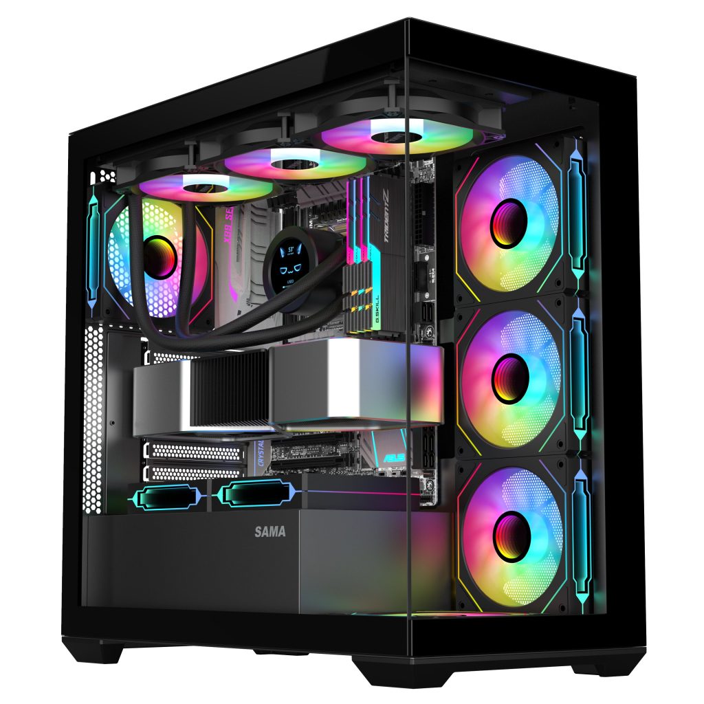 SAMA NEVIEW SV01 ATX Mid Tower Gaming Computer Case, Type-C Back-plug ...