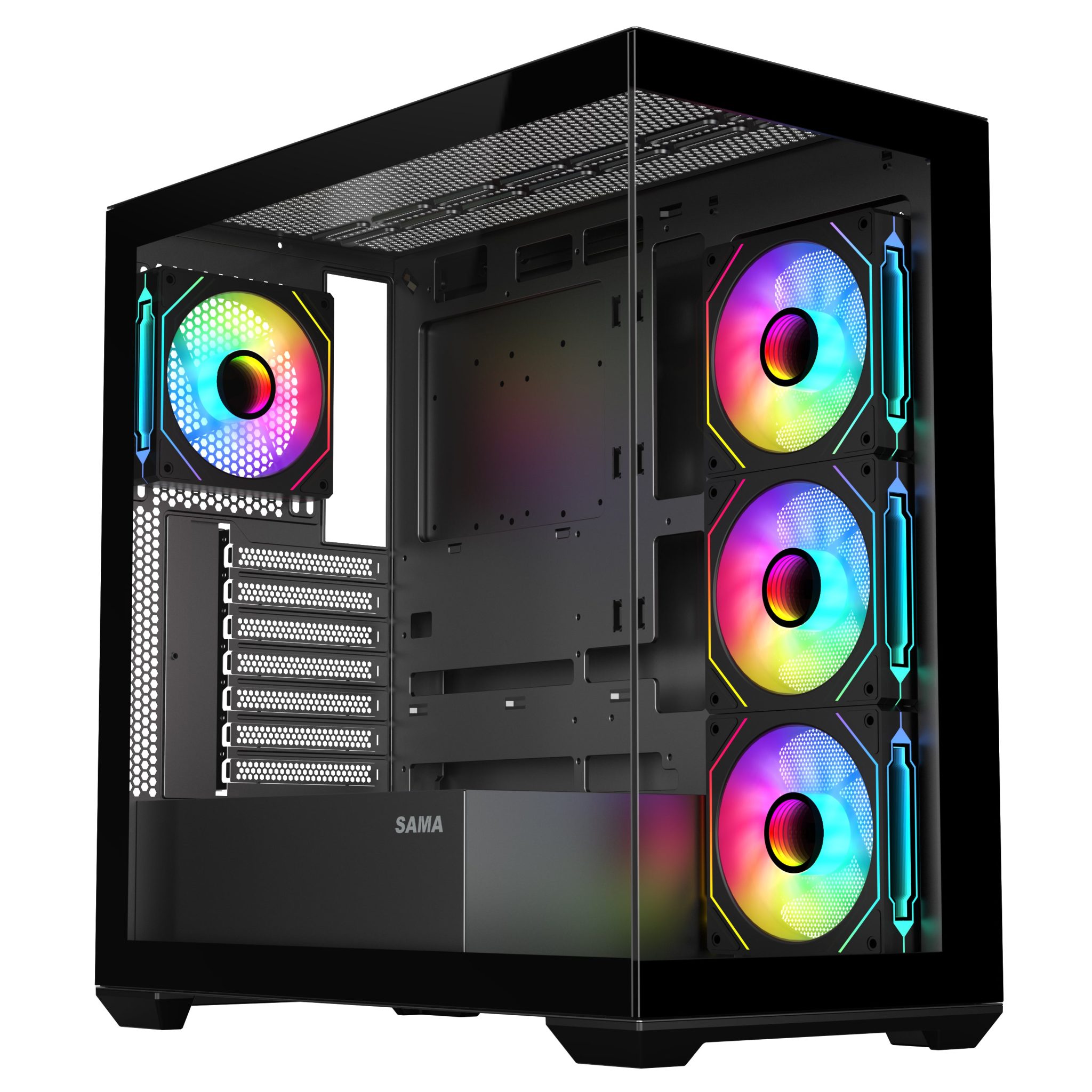 SAMA NEVIEW SV01 ATX Mid Tower Gaming Computer Case, Type-C Back-plug ...