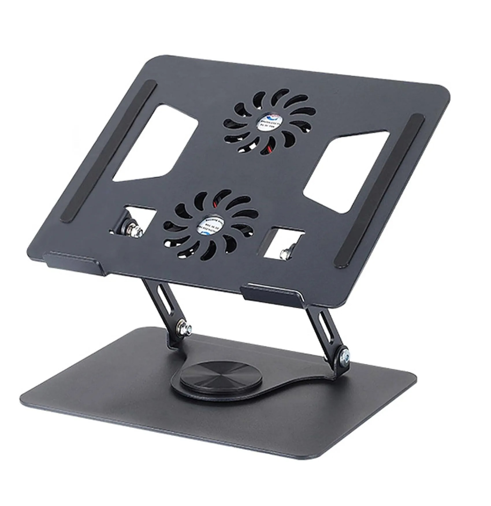 Metal Laptop Stand With Dual Cooling Fan 360 Rotating - PS-Technology ...